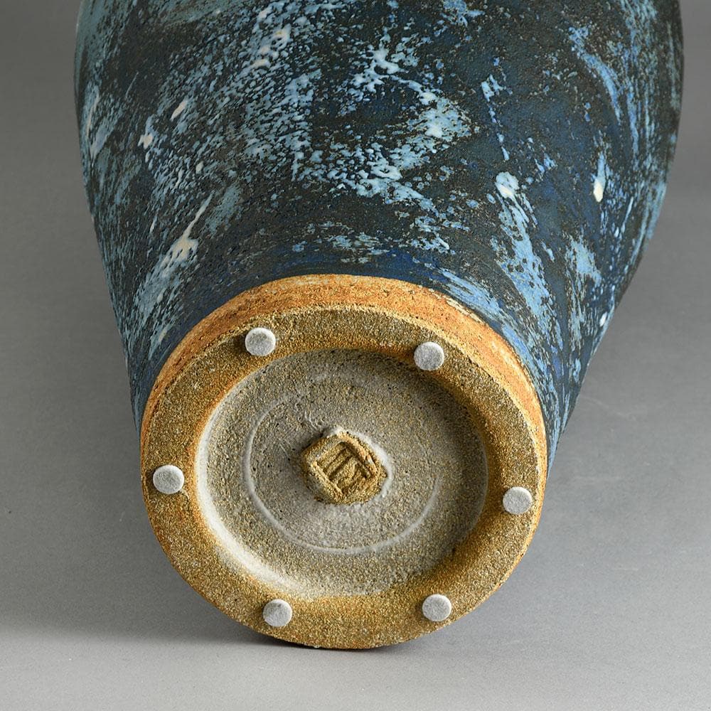 Robin Welch, UK, very large unique stoneware vase with blue glaze E7343 ...