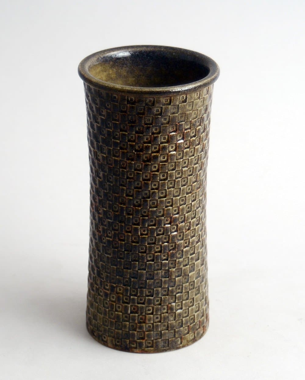 Unique cylindrical stoneware vase by Stig Lindberg N8973A - Freeforms