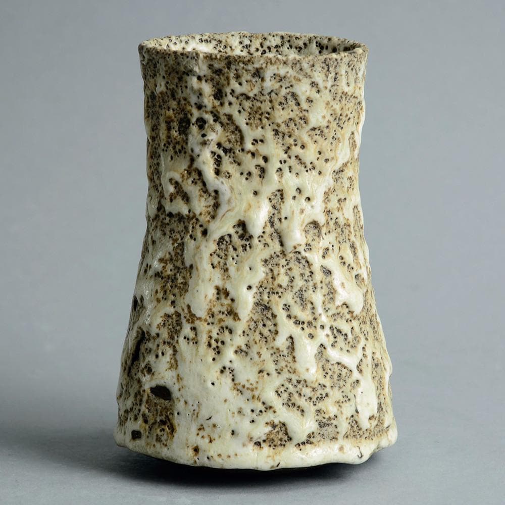 Lucie Rie vase with pale gray volcanic glaze A1934 - Freeforms