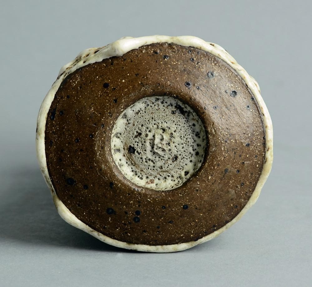 Lucie Rie vase with pale gray volcanic glaze A1934 - Freeforms